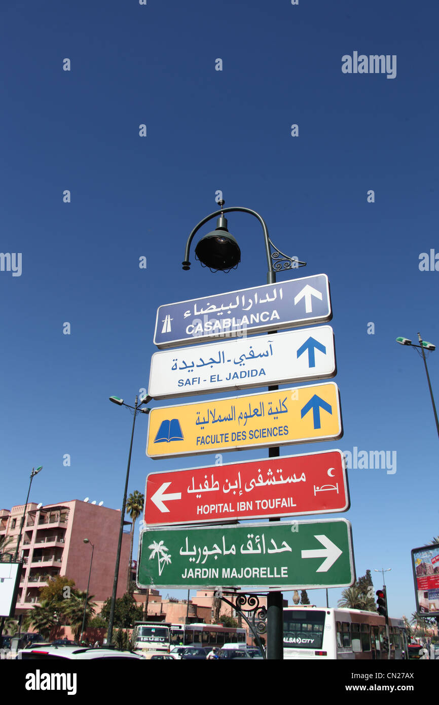 Panneau de signalisation de marrakech Banque de photographies et d ...