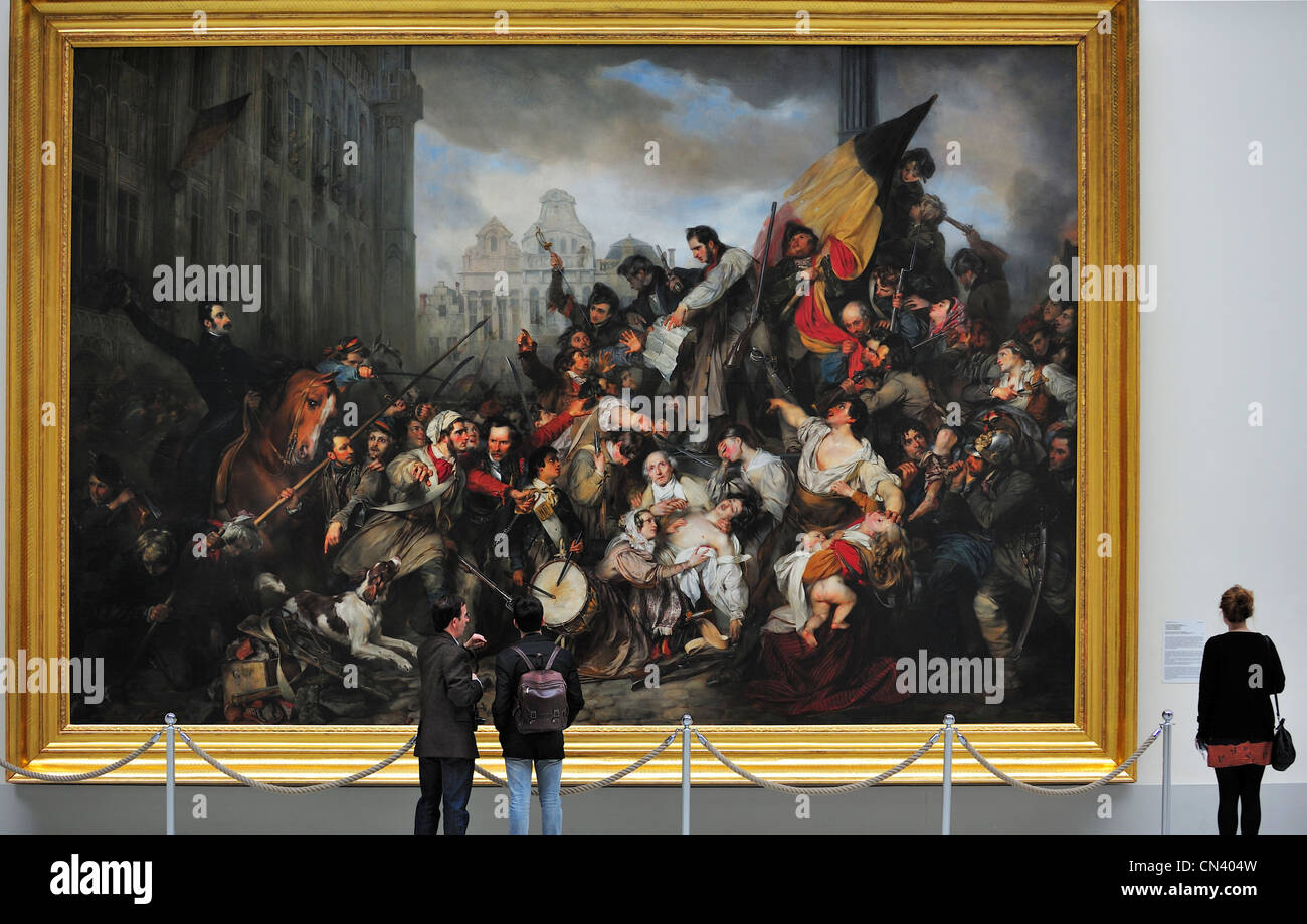 Peinture de l'épisode de la Révolution belge de 1830 par Gustave ...