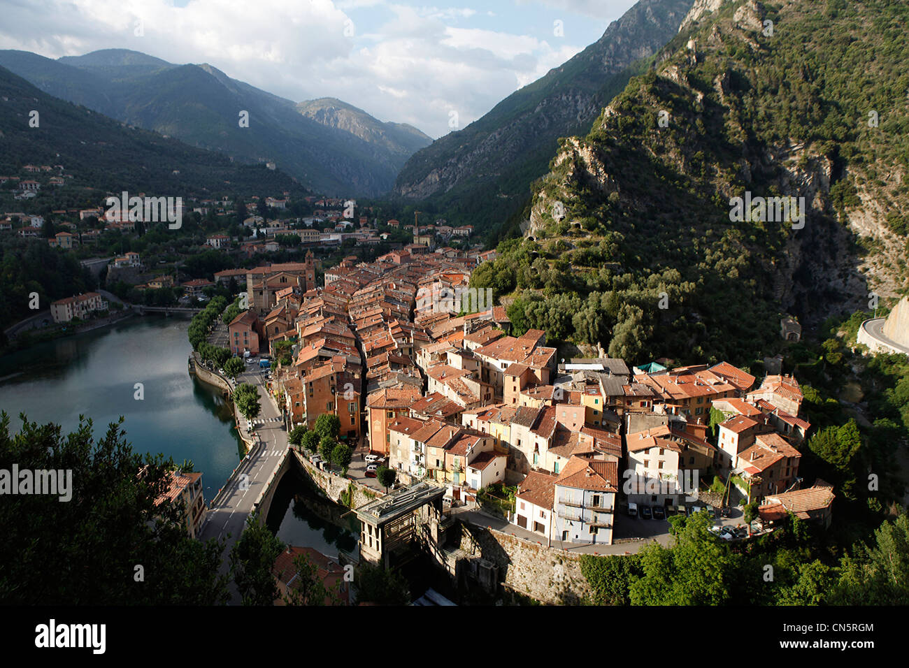 France, Alpes Maritimes, vallée de la Roya, Breil sur Roya Photo Stock ...