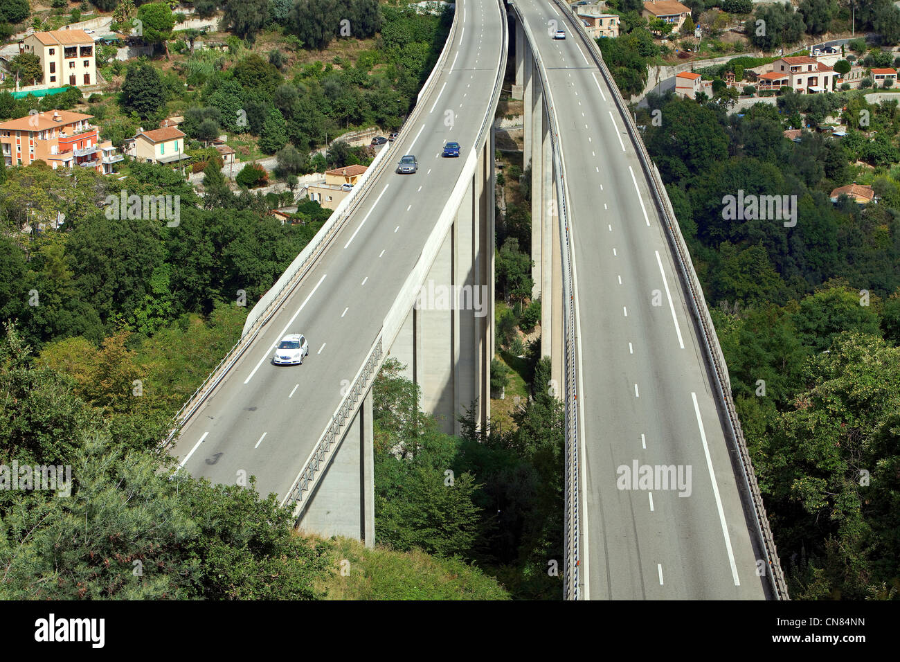 France, Alpes Maritimes, Menton, une autoroute a8 La Provençale Photo ...