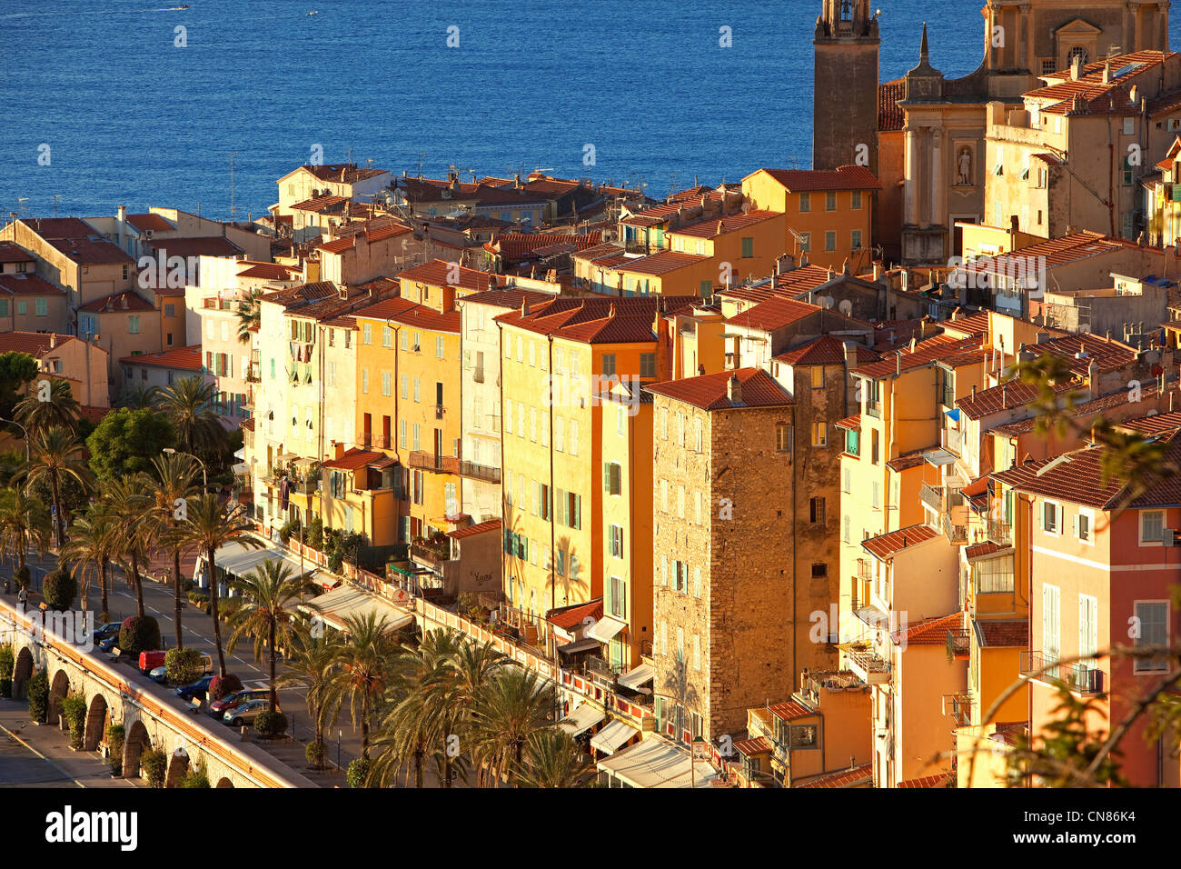 France, Alpes Maritimes, Menton, la vieille ville, Basilique de St ...
