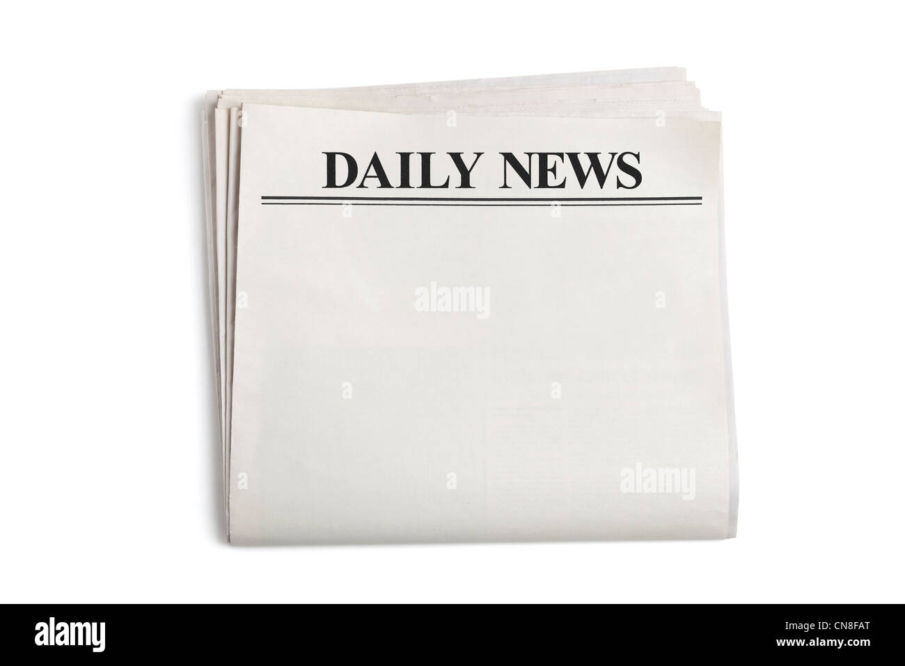 Daily News, journal vierge avec fond blanc Photo Stock - Alamy