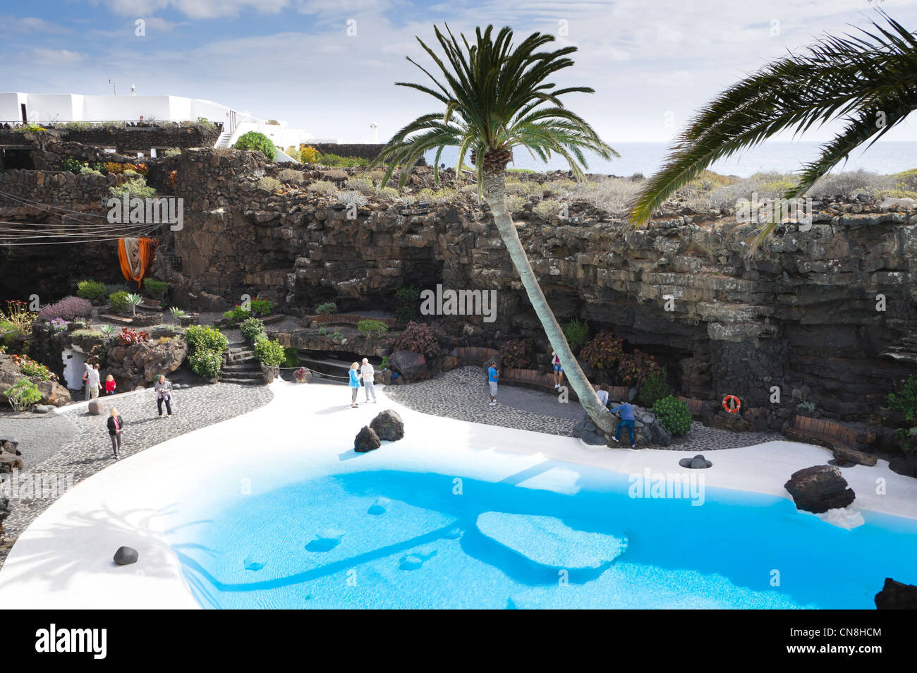 Lanzarote - Jameos del Agua, tuyau de lave volcanique grotte avec des ...