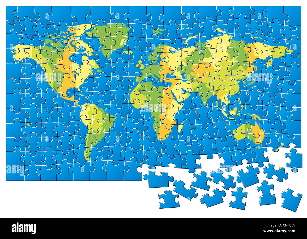 Puzzle carte du monde Photo Stock - Alamy