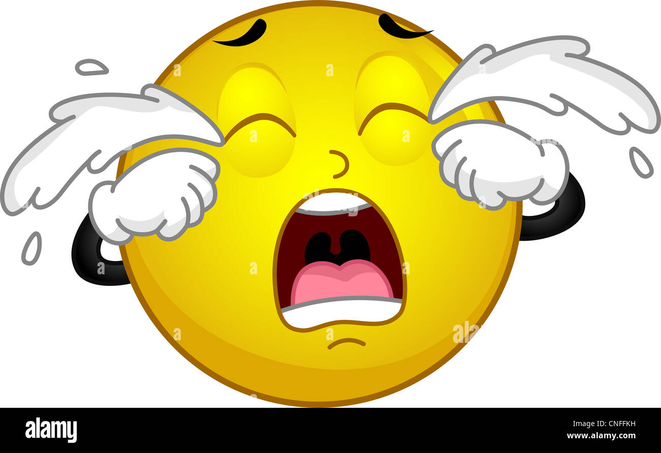 Cartoon emoticon crying tears isolated Banque de photographies et d’images à haute résolution ...