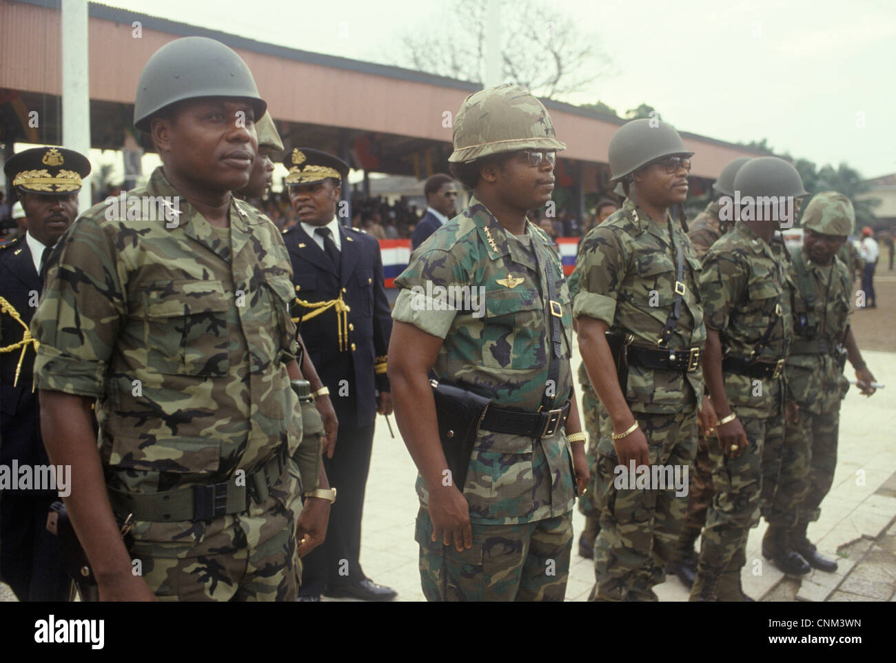 Samuel Kanyon Doe (au centre) Libéria, Monrovia, Afrique de l'Ouest ...