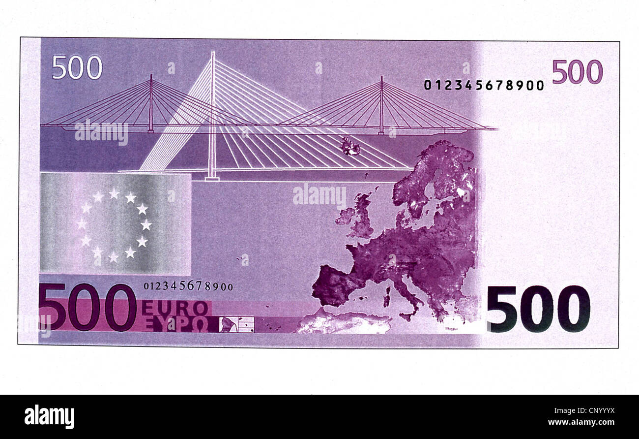 L'argent, billets,, 500 euro bill, marche arrière, billet, billet de ...