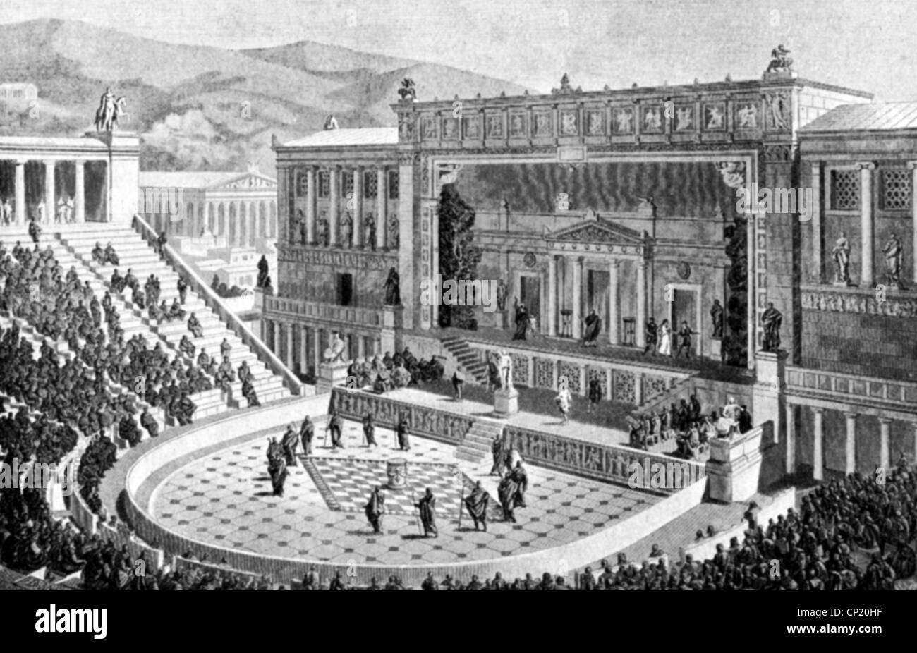 Géographie / Voyage, Grèce, Athènes, théâtres, Théâtre de Dionysos, vue ...