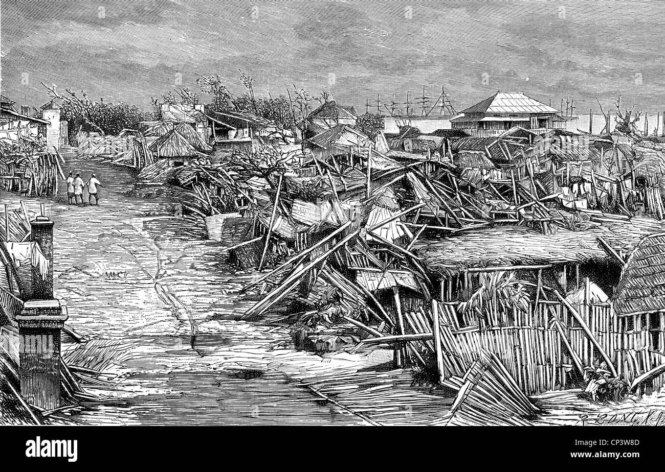 Catastrophe naturelle aux philippines Banque d'images noir et blanc - Alamy