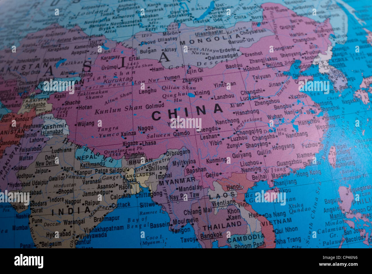 Carte chine planisphere Banque de photographies et d’images à haute ...