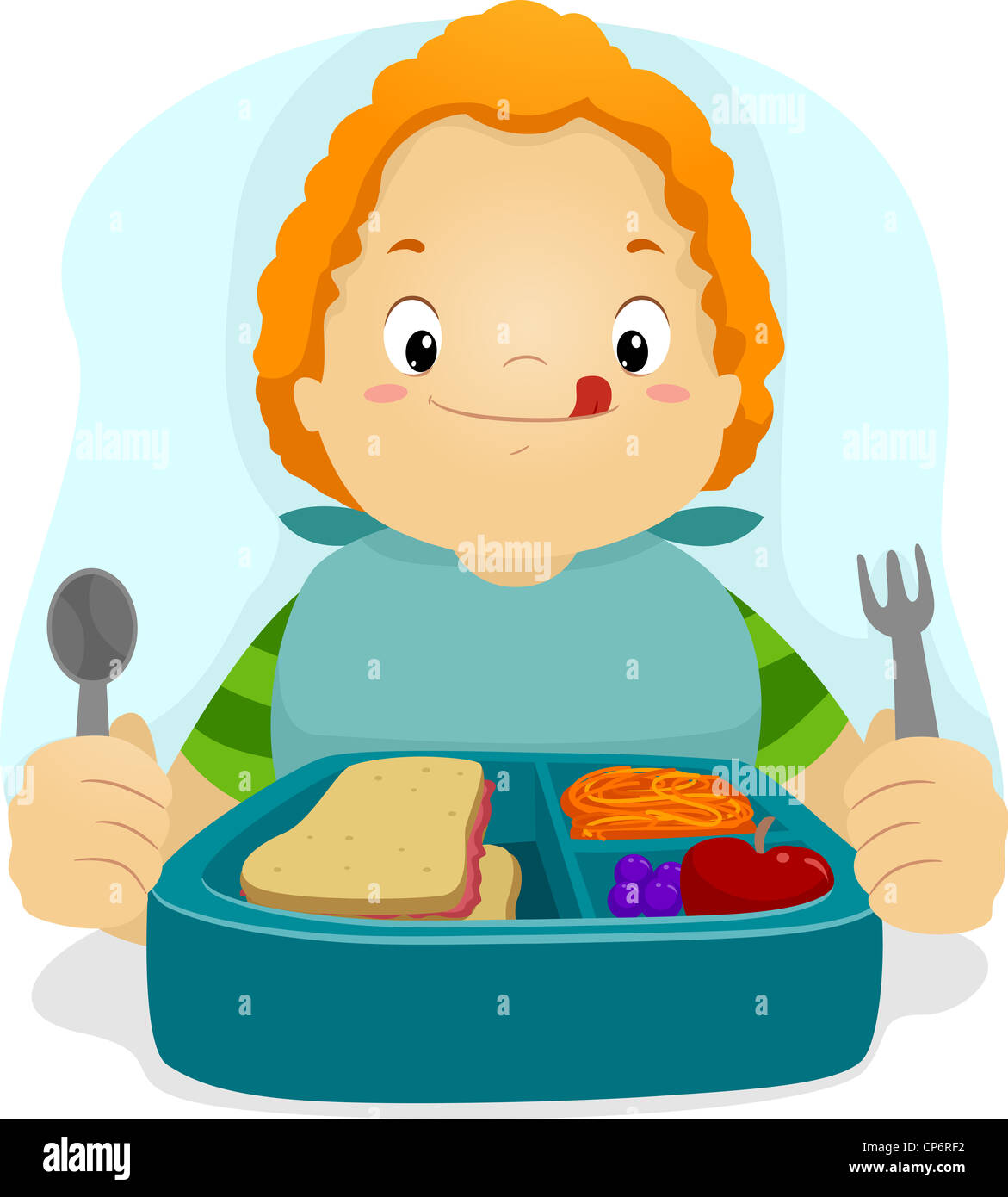 Illustration d'un enfant prépare à manger son repas Banque D'Images ...