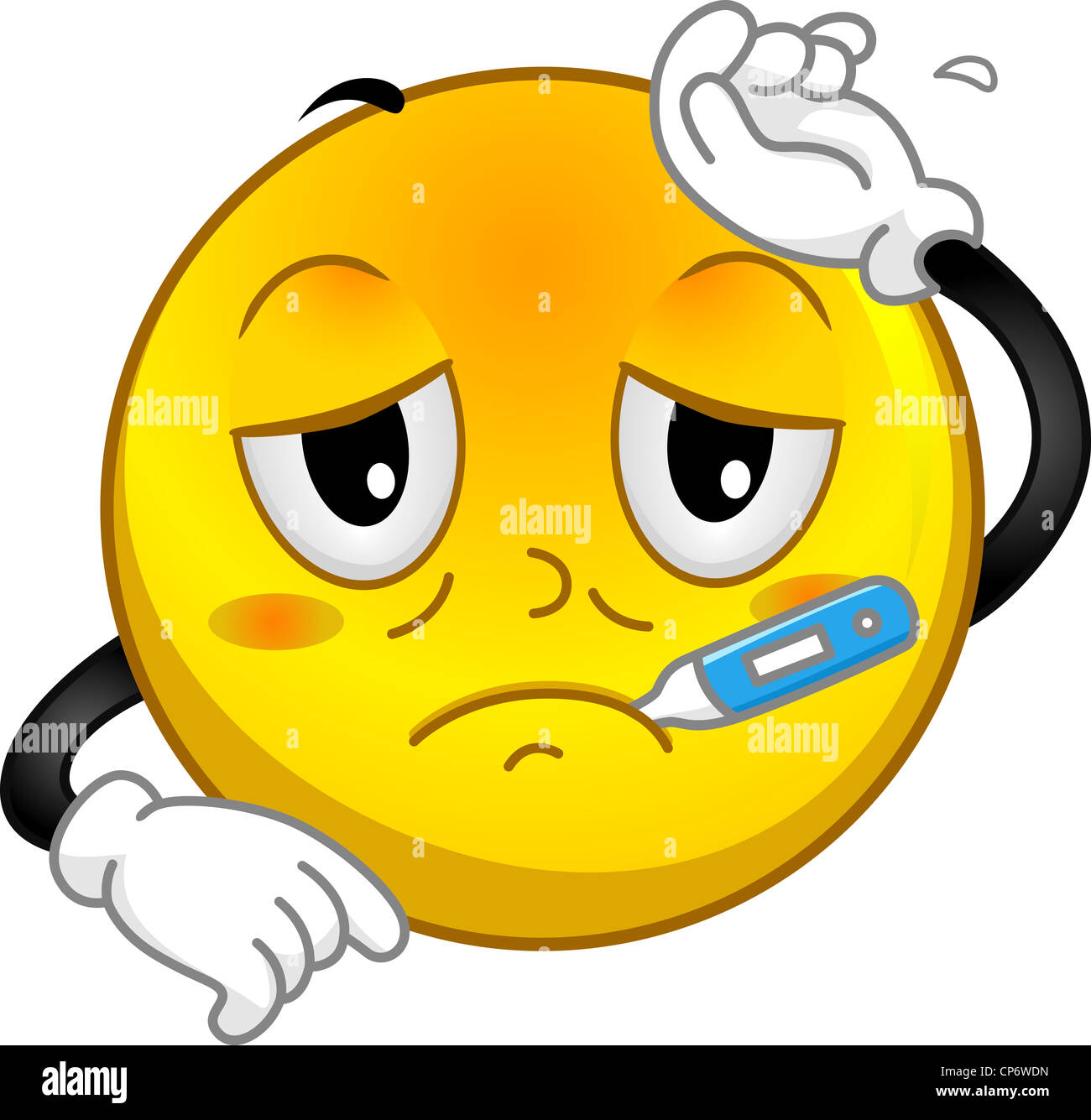 Illustration d'un Smiley malade Photo Stock - Alamy