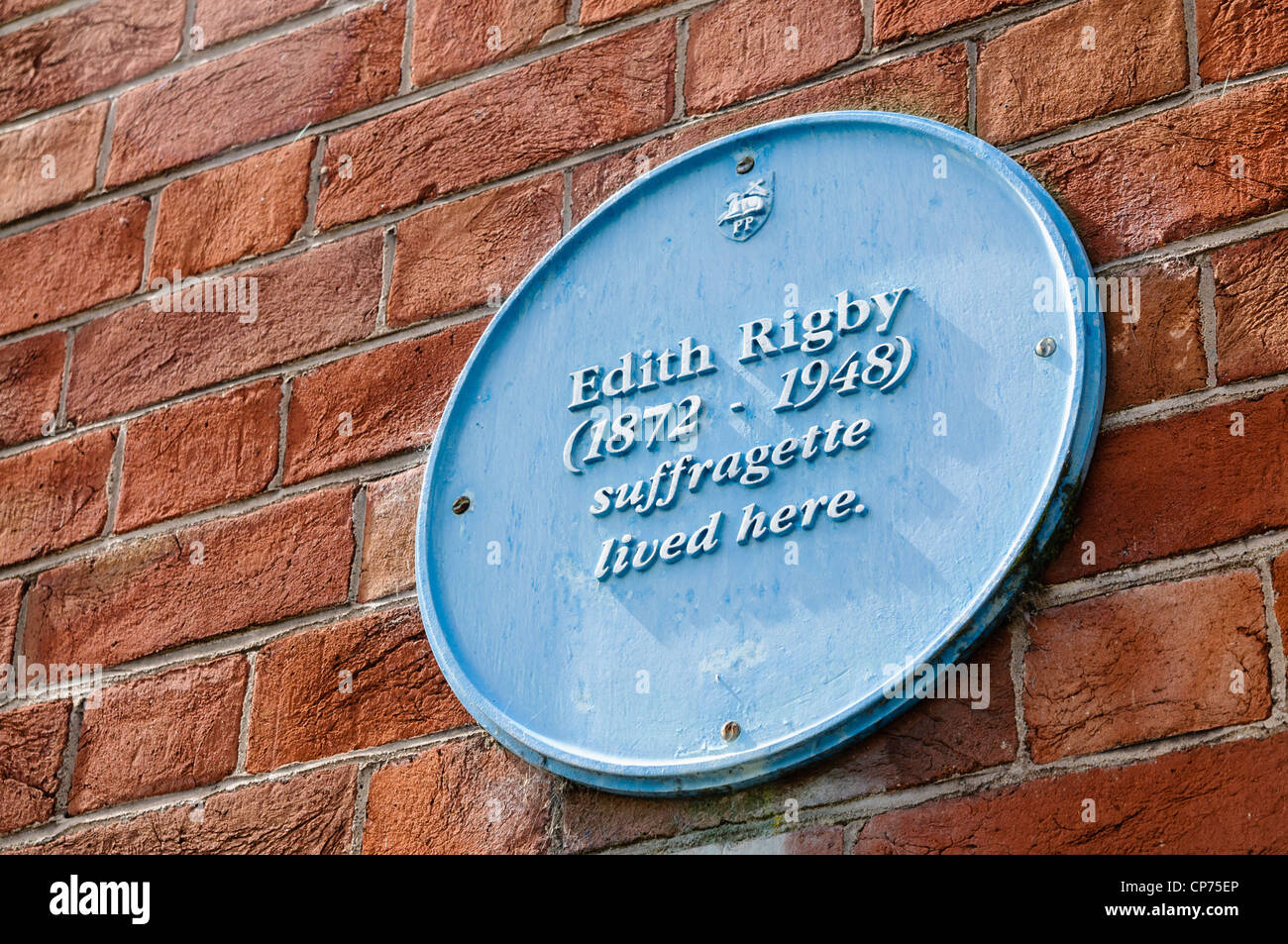 Blue Plaque dans Winckley Square, Preston, à la maison où Edith Rigby a ...