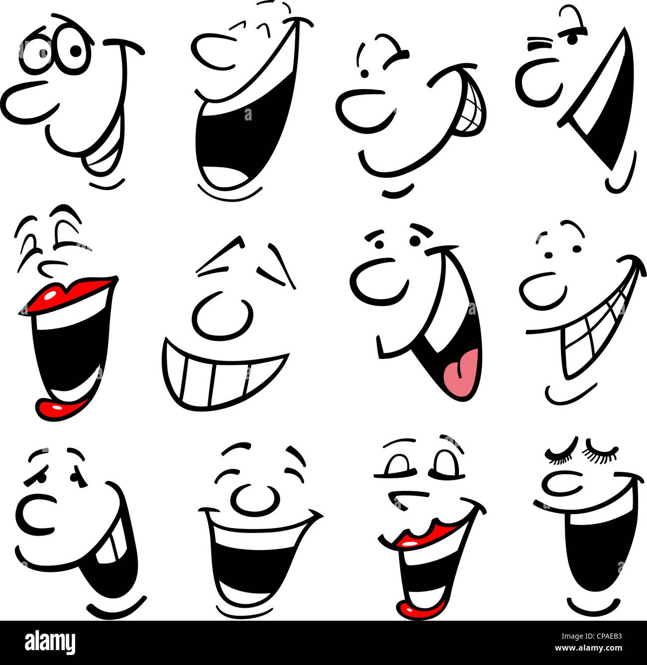 Caricature les visages et les émotions pour l'humour ou la conception ...