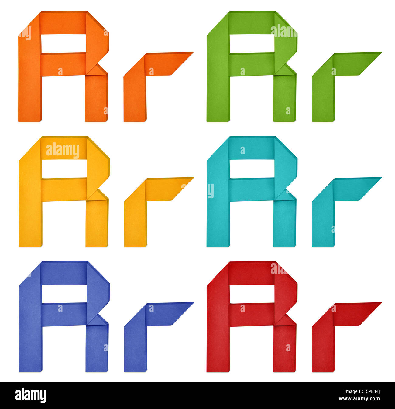 Jeu de lettre majuscule et lettre minuscule "R" dans diverses couleurs ...