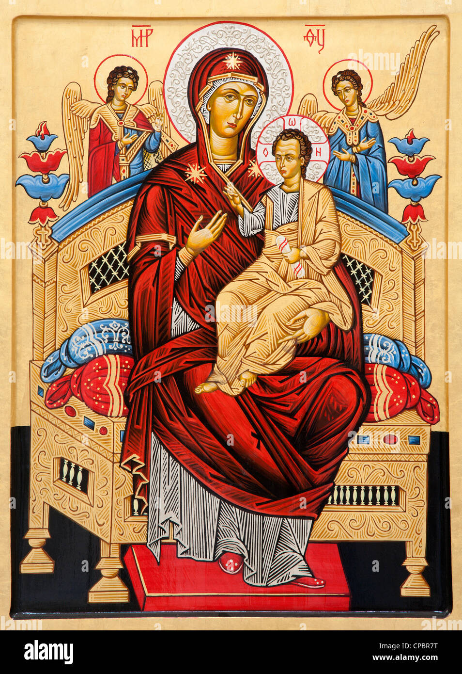 Icône avec vierge marie et jésus christ Banque de photographies et d ...