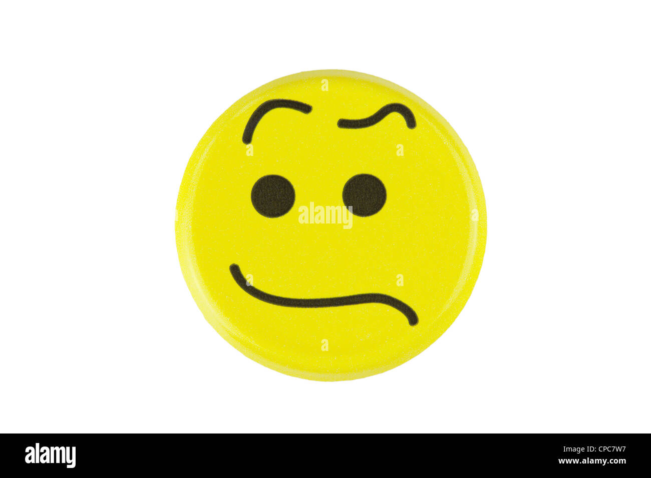 Emoticon Smiley Yellow Confused Banque d'image et photos - Alamy