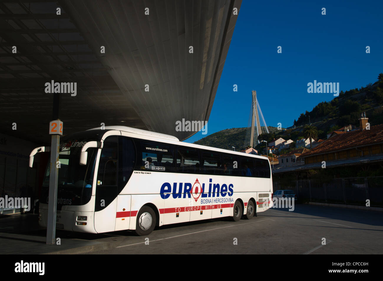 Eurolines bus à la station de bus longue distance quartier de Gruz ...