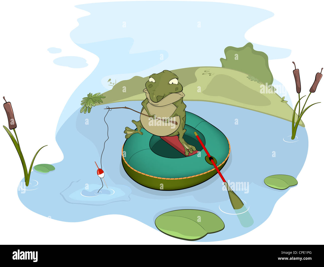 Fisherman boat (cartoon) Banque de photographies et d’images à haute ...