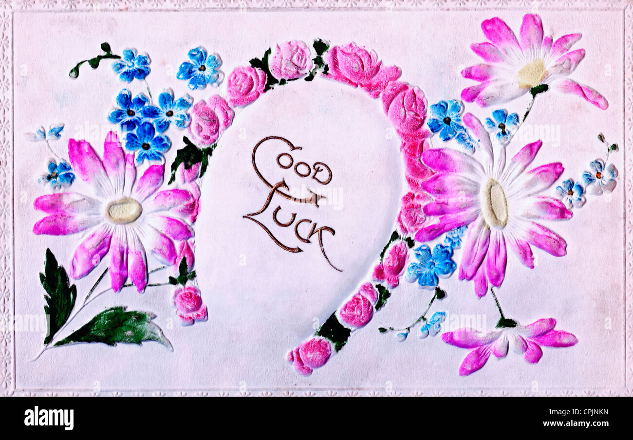 Good luck card with flowers Banque de photographies et d’images à haute ...