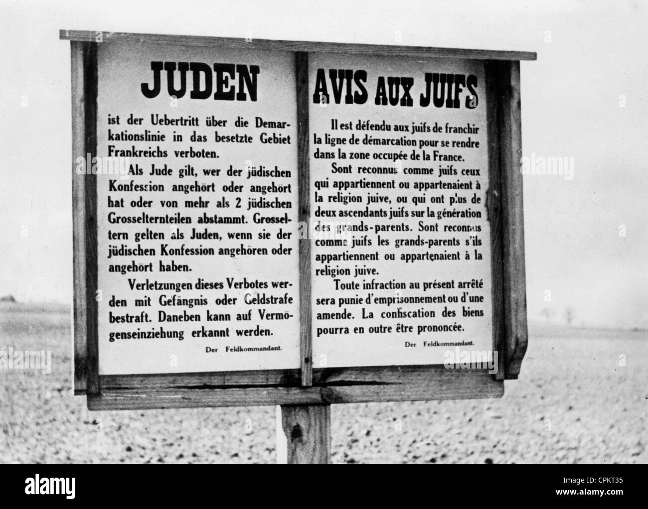 Signer l'interdiction aux juifs de saisir la région de l'occupation ...