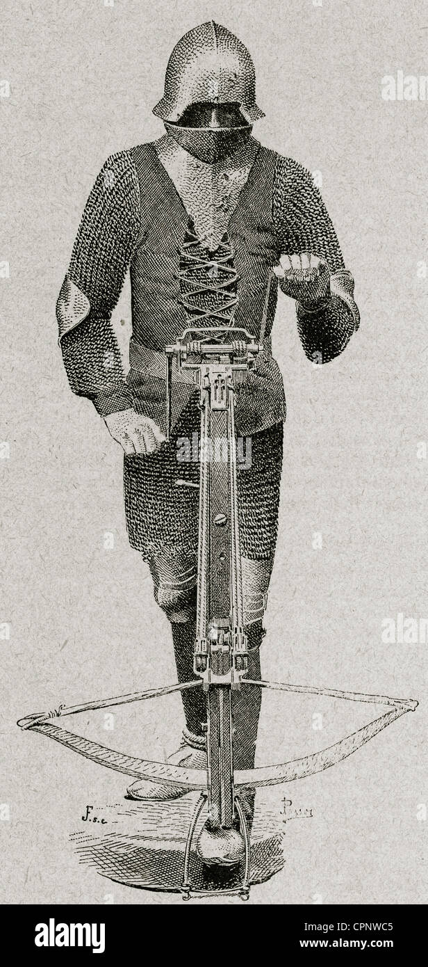 Moyen-Âge. Arbalétrier. 15e siècle. La gravure Photo Stock - Alamy