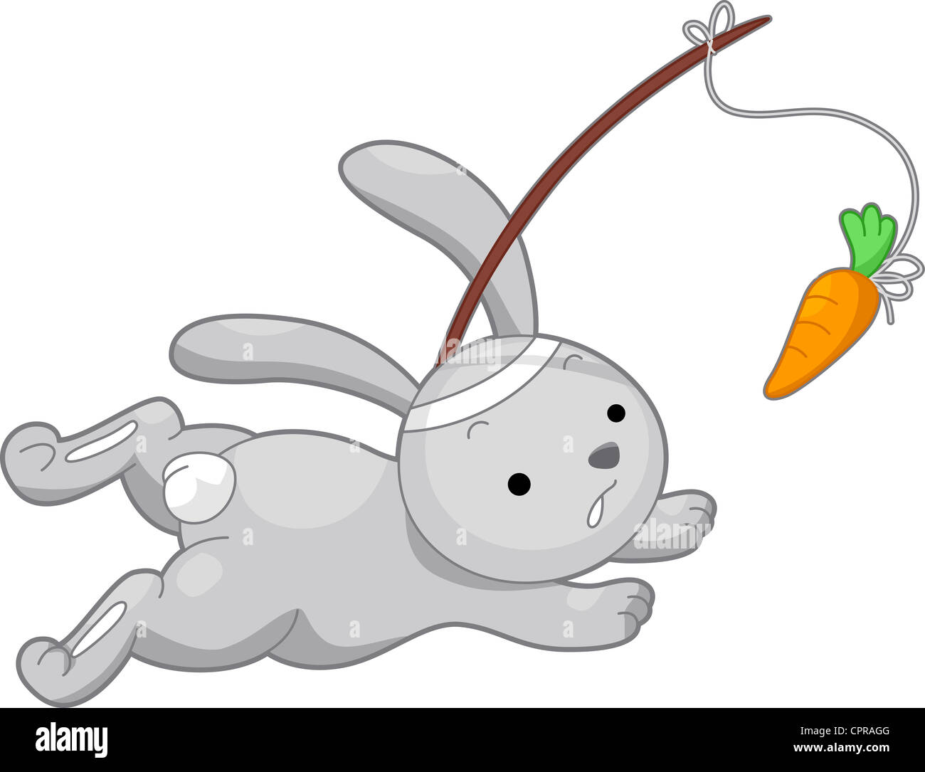 Rabbit running illustration Banque d'images détourées - Alamy