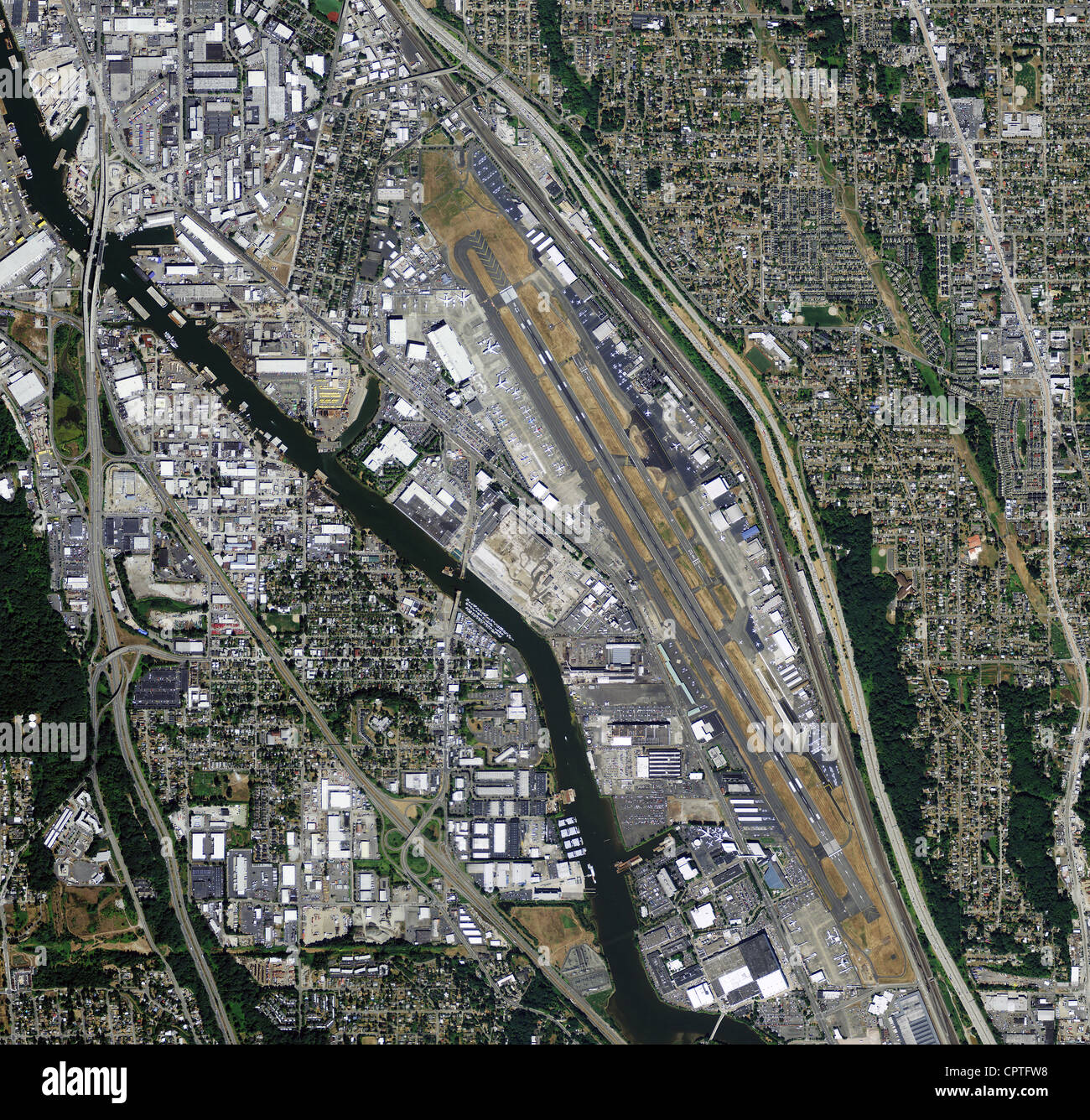 Photo aérienne carte de champ Boeing Seattle Washington Photo Stock - Alamy