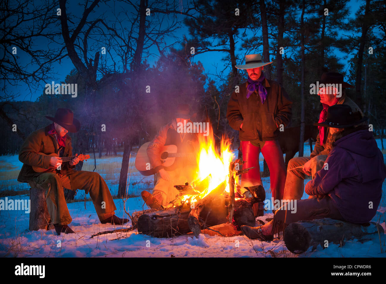 Cowboys in winter Banque de photographies et d’images à haute ...