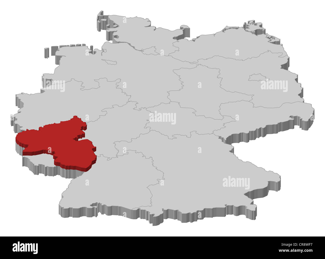 Rheinland pfalz state map Banque de photographies et d’images à haute ...