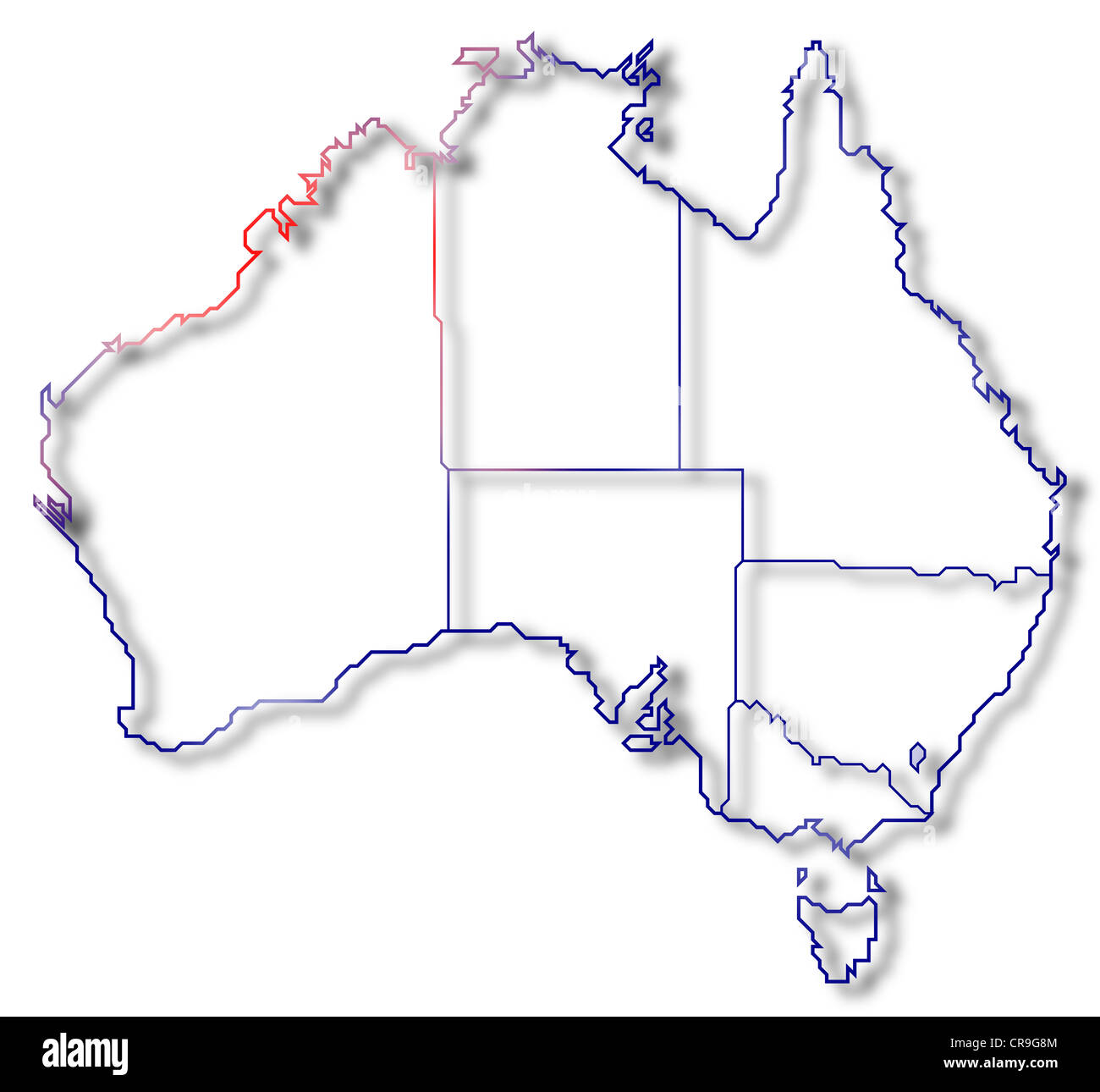 Carte politique de l'Australie avec le territoire de la capitale de ...