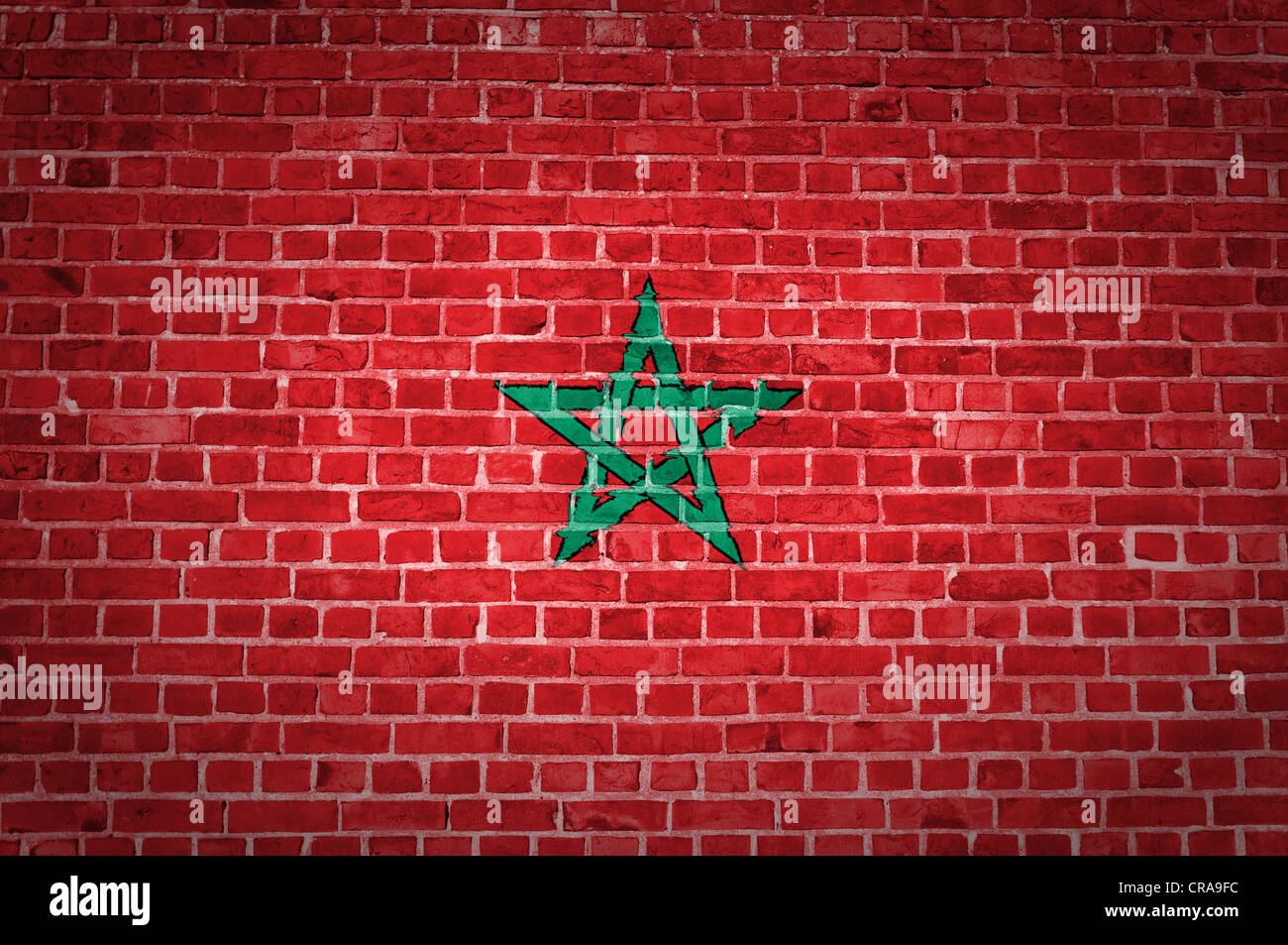 Une image de l'indicateur Maroc peint sur un mur de briques dans une ...