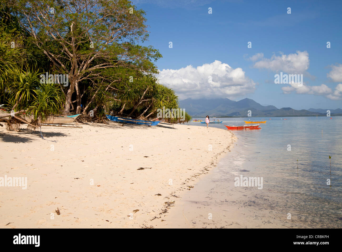 Belle plage sur l'île de Pandan, Honda Bay au large de Puerto Princesa ...