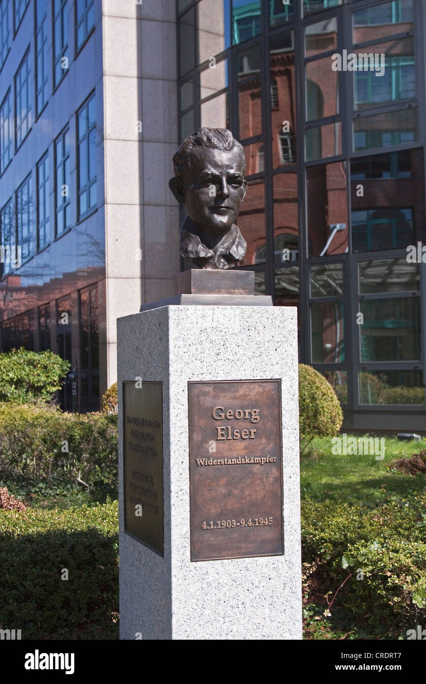 Monument, buste, Georg Elser, combattant de la résistance, Strasse der ...