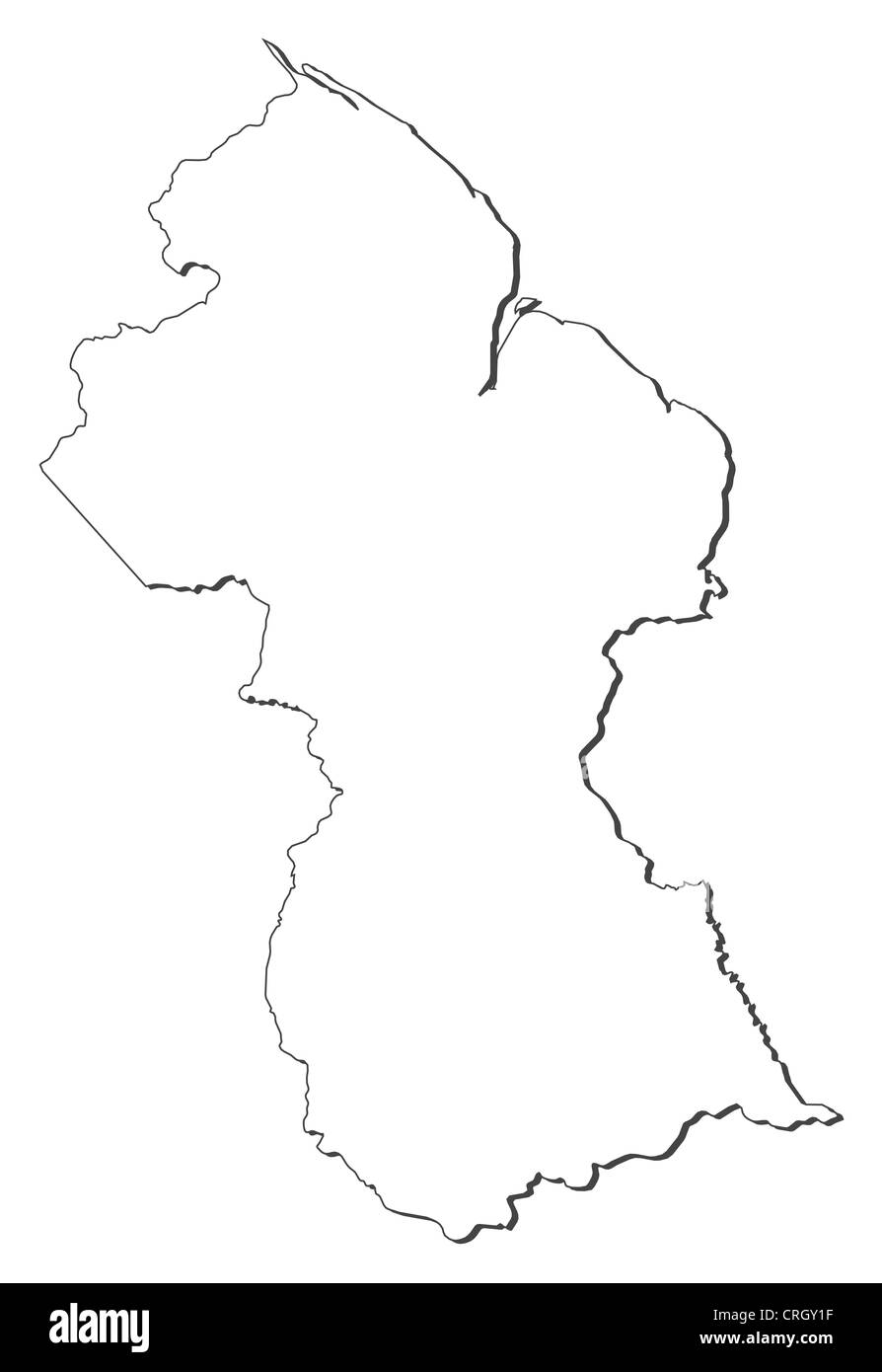 Carte politique de la Guyane avec plusieurs régions Photo Stock - Alamy