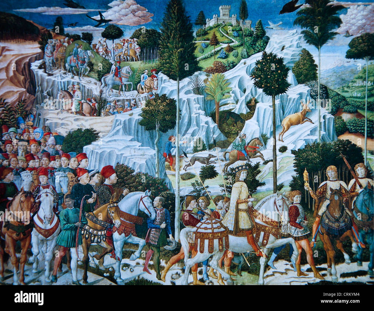 Benozzo Gozzoli, Procession Of The Magi Banque d'image et photos - Alamy