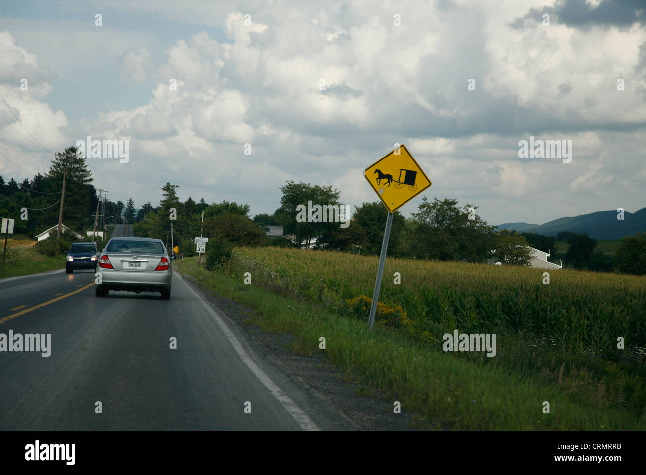 Road sign warning de Cheval et buggy Amish les usagers de la route le ...