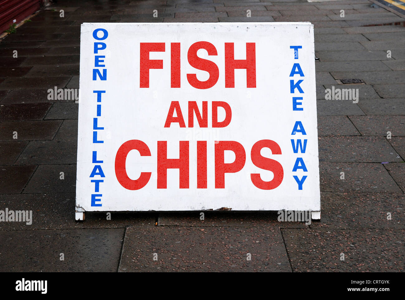 Fish and chips advert Banque de photographies et d’images à haute ...