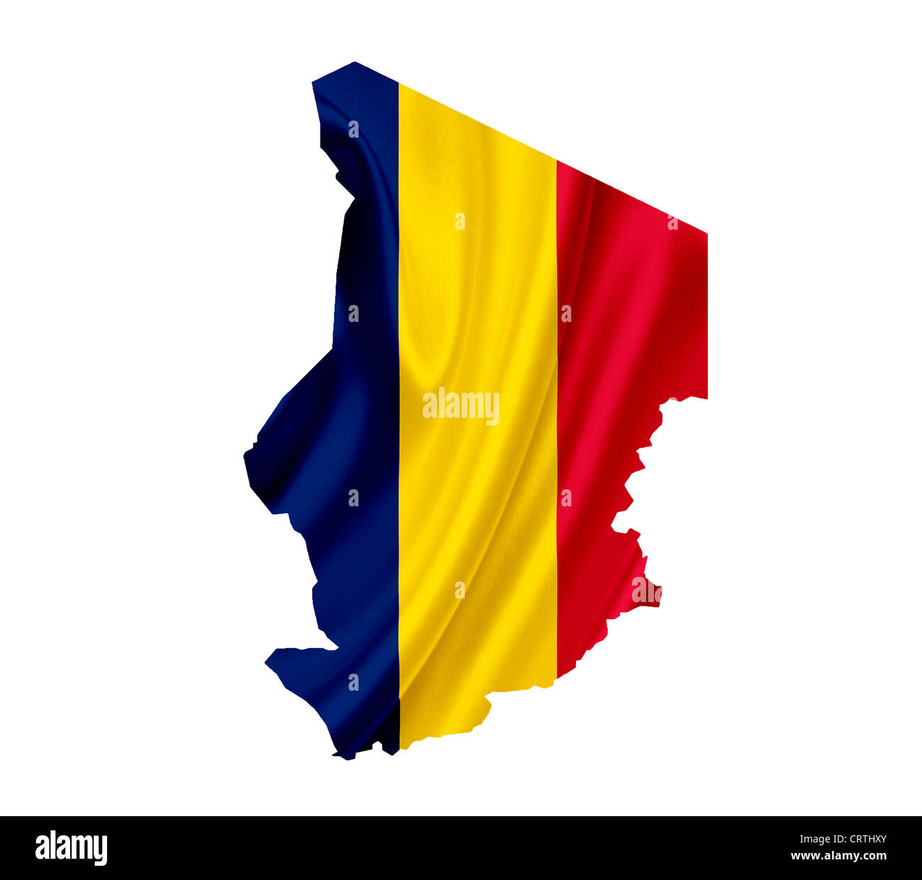 La carte du Tchad avec waving flag isolated on white Photo Stock - Alamy