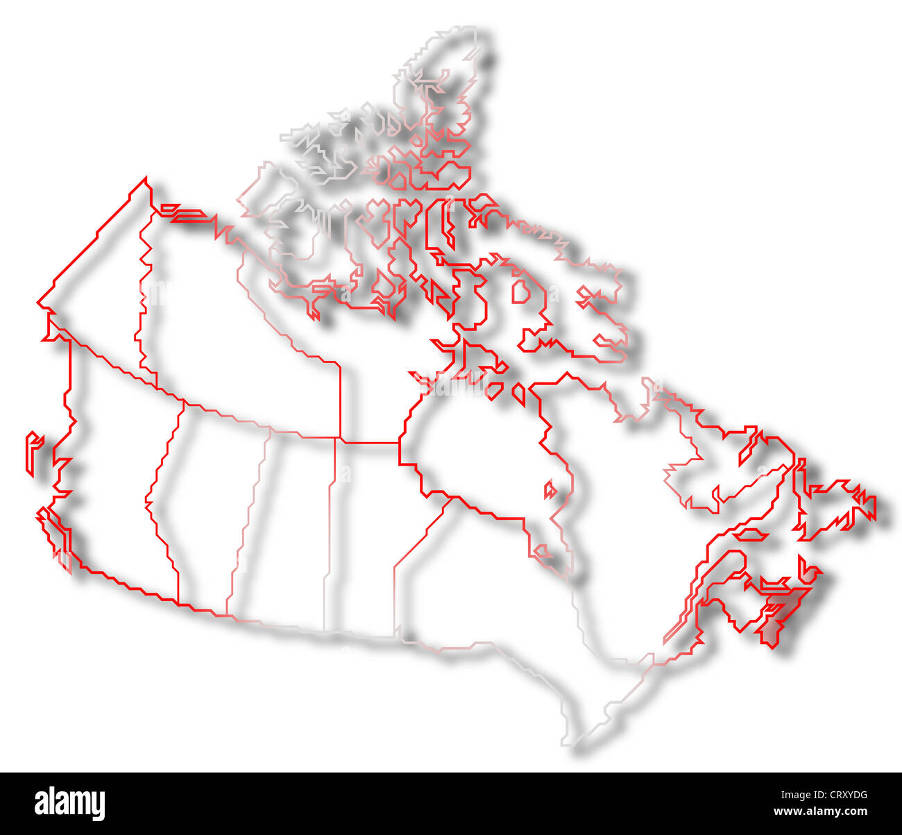 Carte politique du Canada avec les diverses provinces où la Nouvelle ...