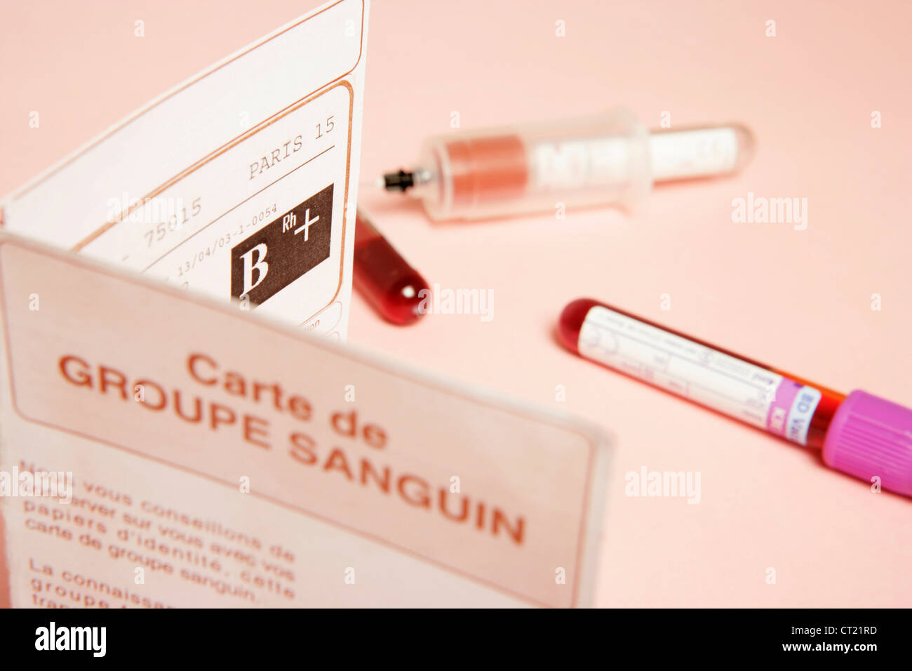 Carte de groupe sanguin Photo Stock - Alamy