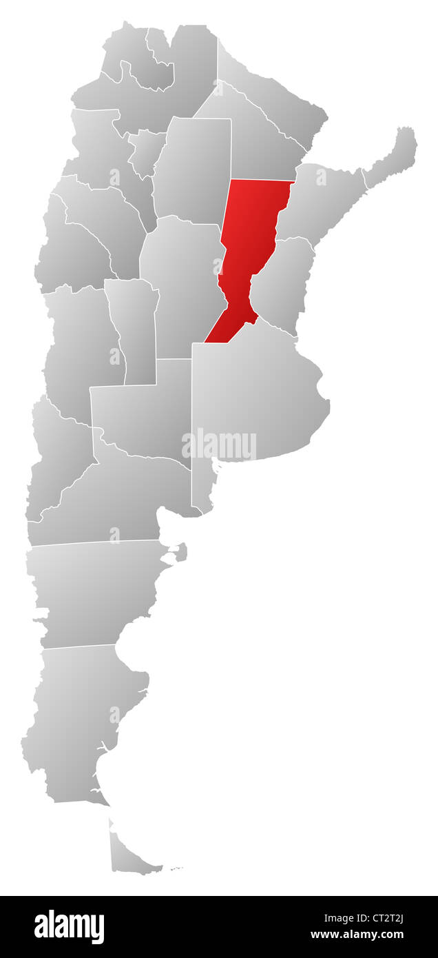 Carte politique de l'Argentine avec les diverses provinces où Santa Fe ...