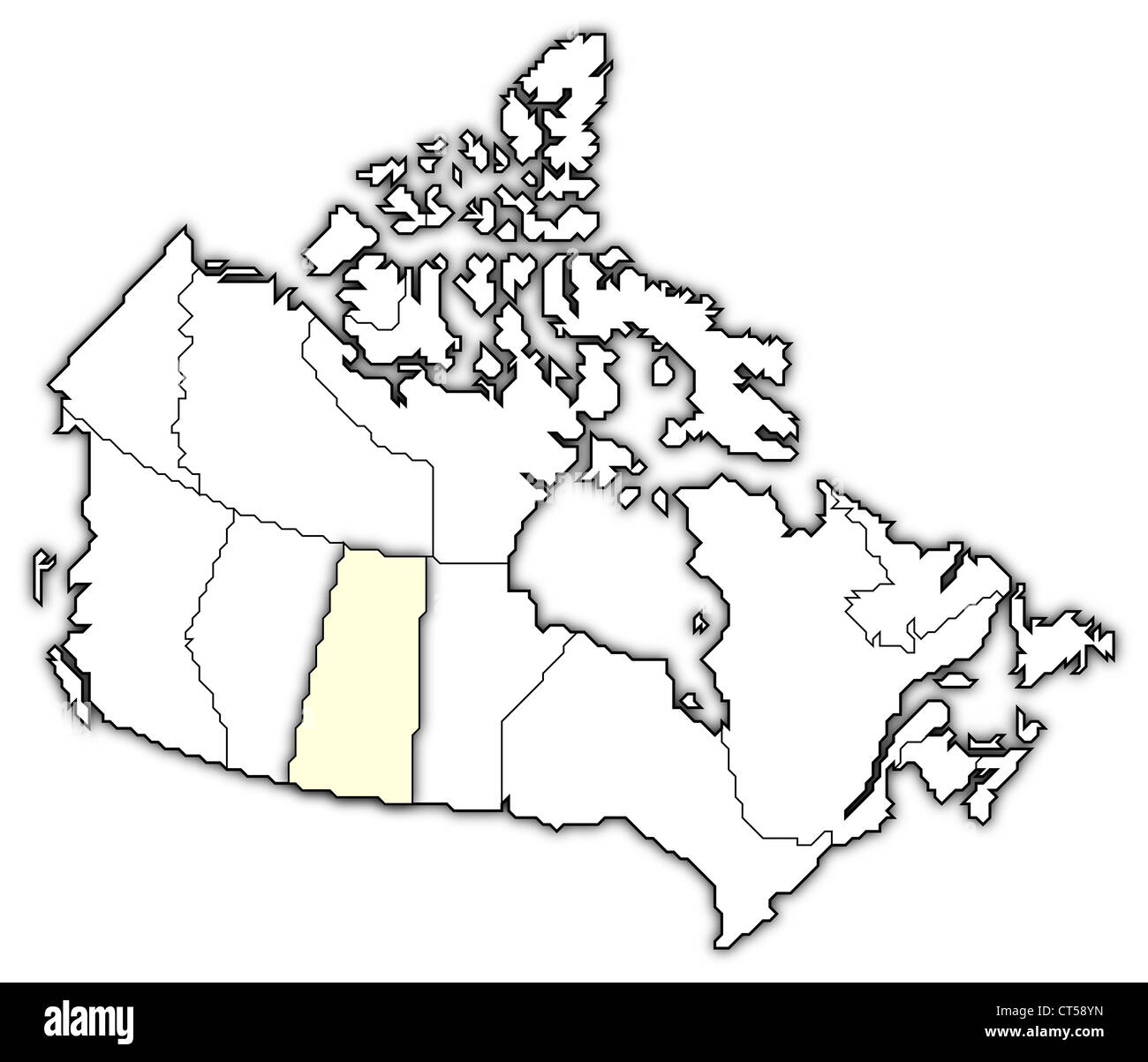 Carte politique du Canada avec les diverses provinces où la ...