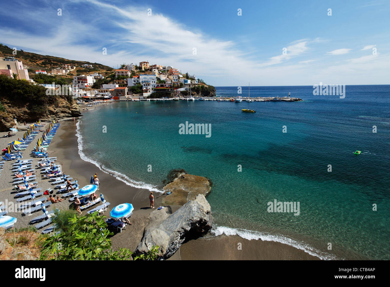 Plage de baignade, Bali, Préfecture de Rethymnon, Crète, Grèce Photo ...