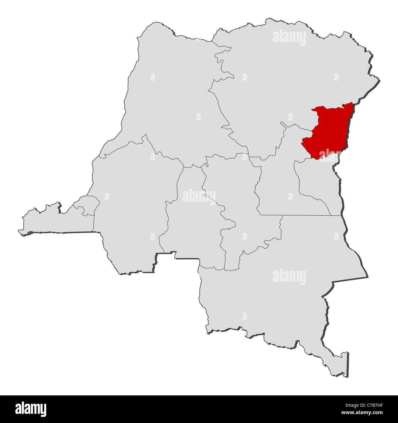 Carte politique de la République démocratique du Congo avec les ...