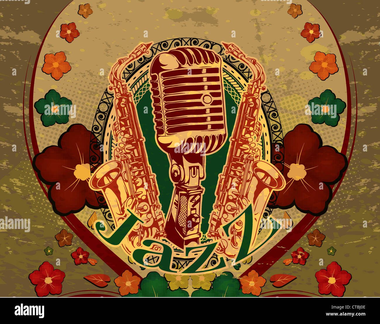 Vector retro concert poster microphone Banque de photographies et d ...
