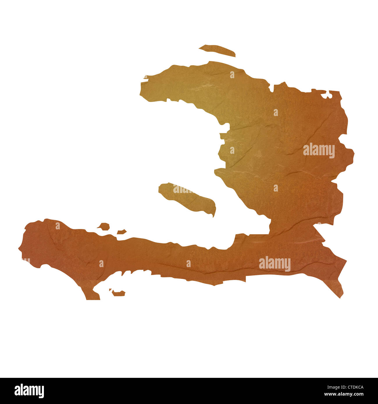 La carte d'Haïti plan texturé avec la texture de pierre ou roche brune ...