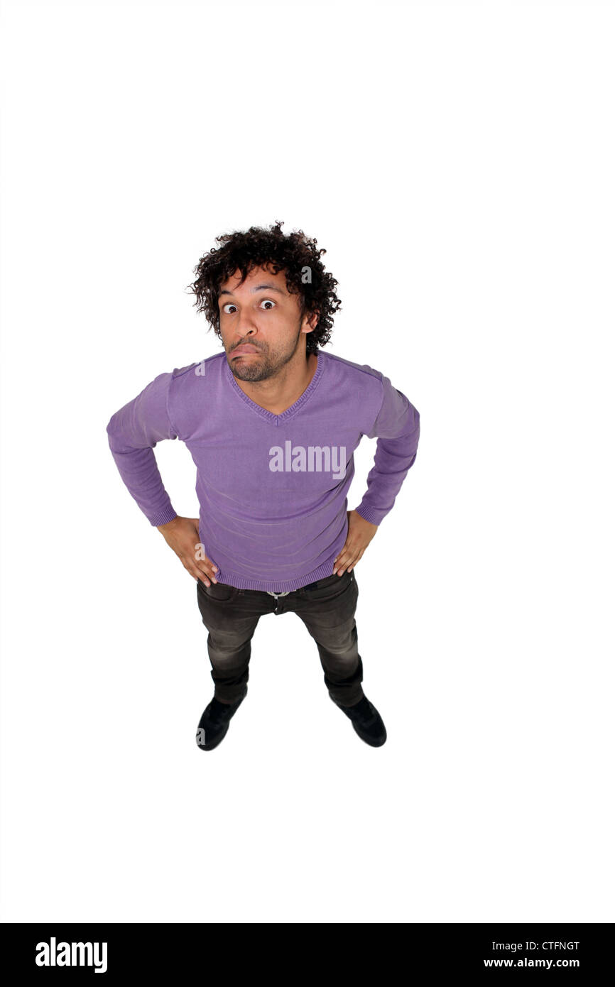 African man mouth eyes wide Banque d'images détourées - Alamy