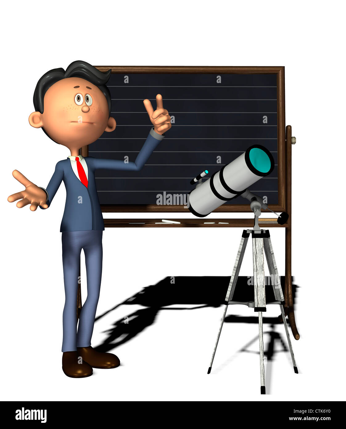 Cartoon figure teacher board physics Banque de photographies et d ...