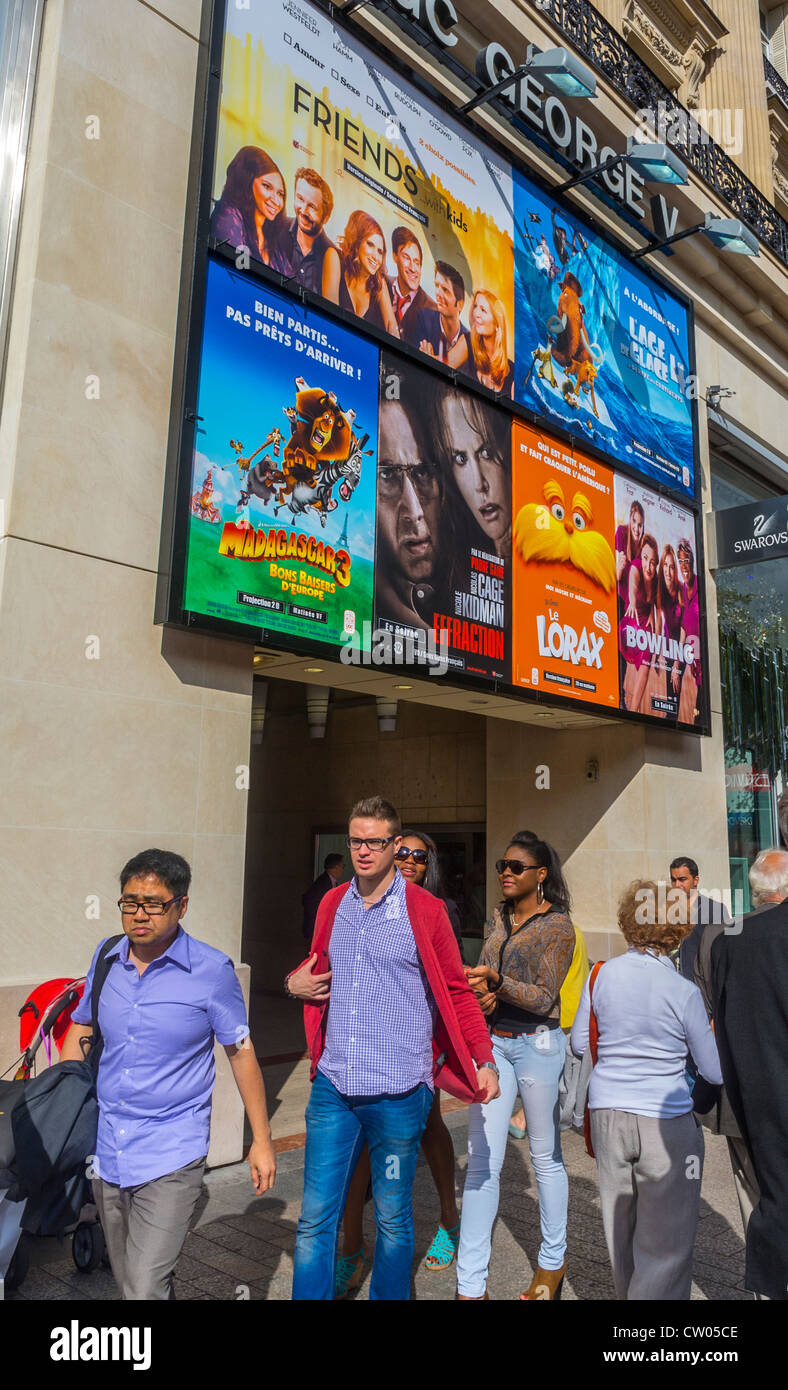 Movie posters outside french cinema theater Banque de photographies et ...